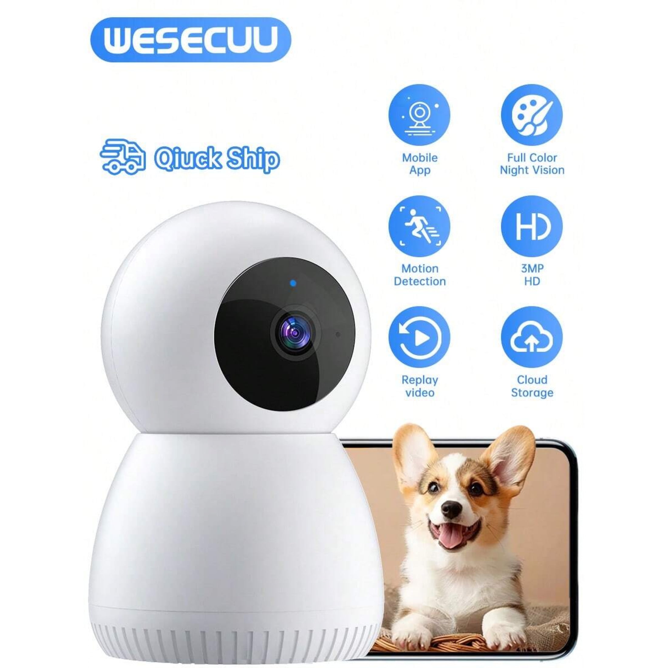 Indoor Security Camera Wireless - 5G/2.4GHz WiFi, AI Motion Detection ...
