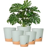 West Bay 6-Pack Self Watering Planters, Indoor Outdoor Large Flower Pot ...
