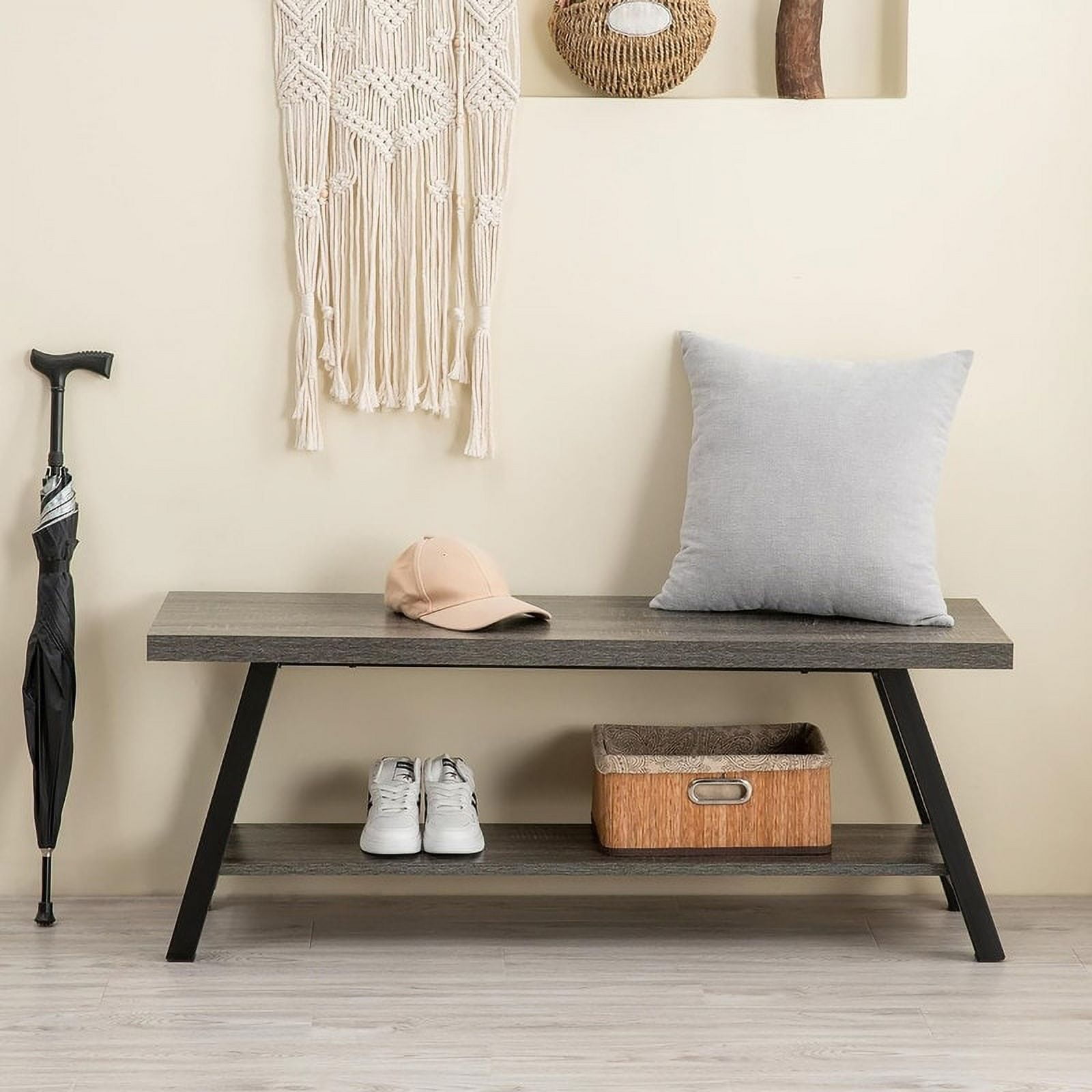 Indoor Shoe Benches Seat Grey - Walmart.com