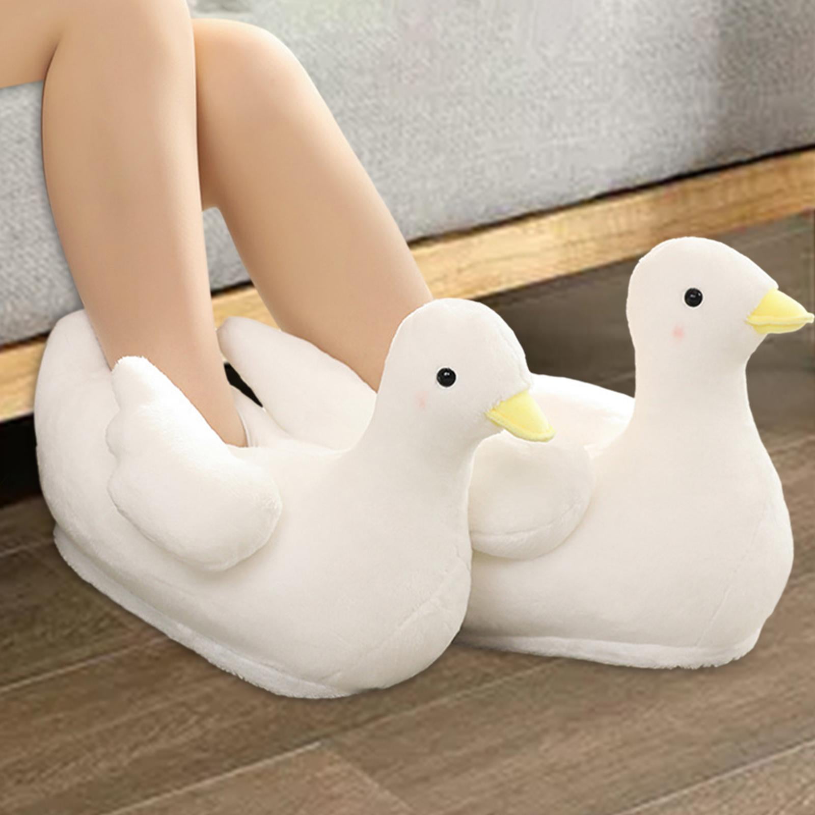 Indoor Slippers Winter Slipper Nonslip Cozy Short Plush Slippers White ...