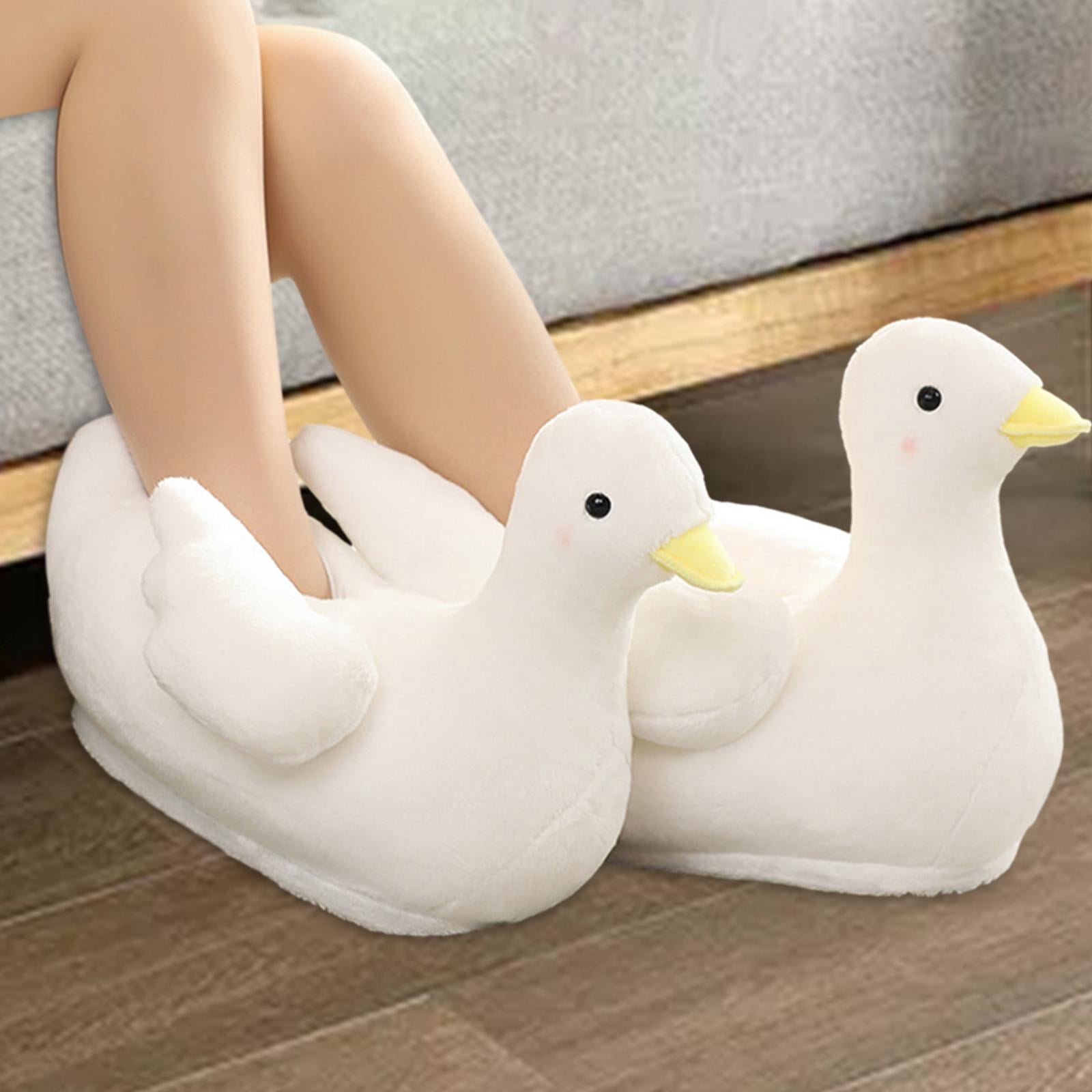 Indoor Slippers Winter Slipper Nonslip Cozy Short Plush Slippers White ...