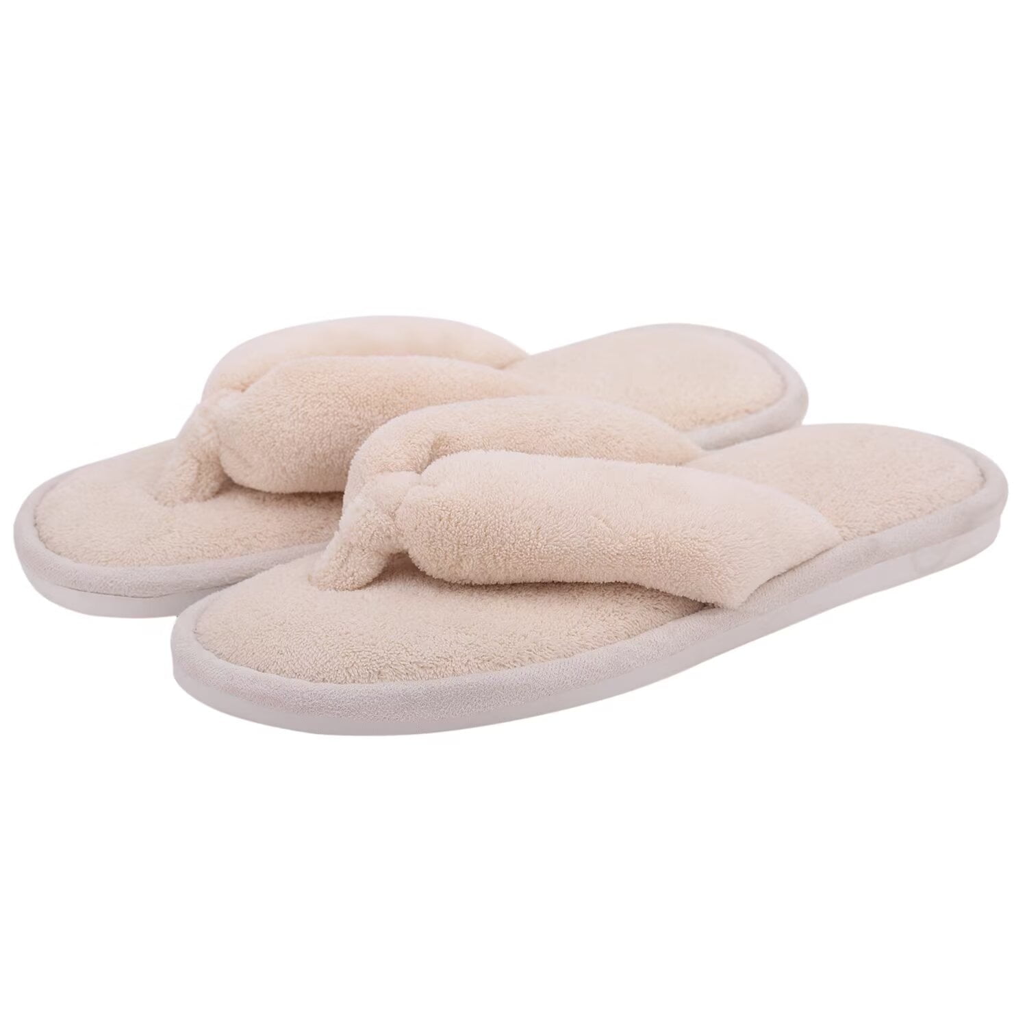 Onmygogo Women's Slippers, Plush Anti Slip Flip Flops, Open Toe ...