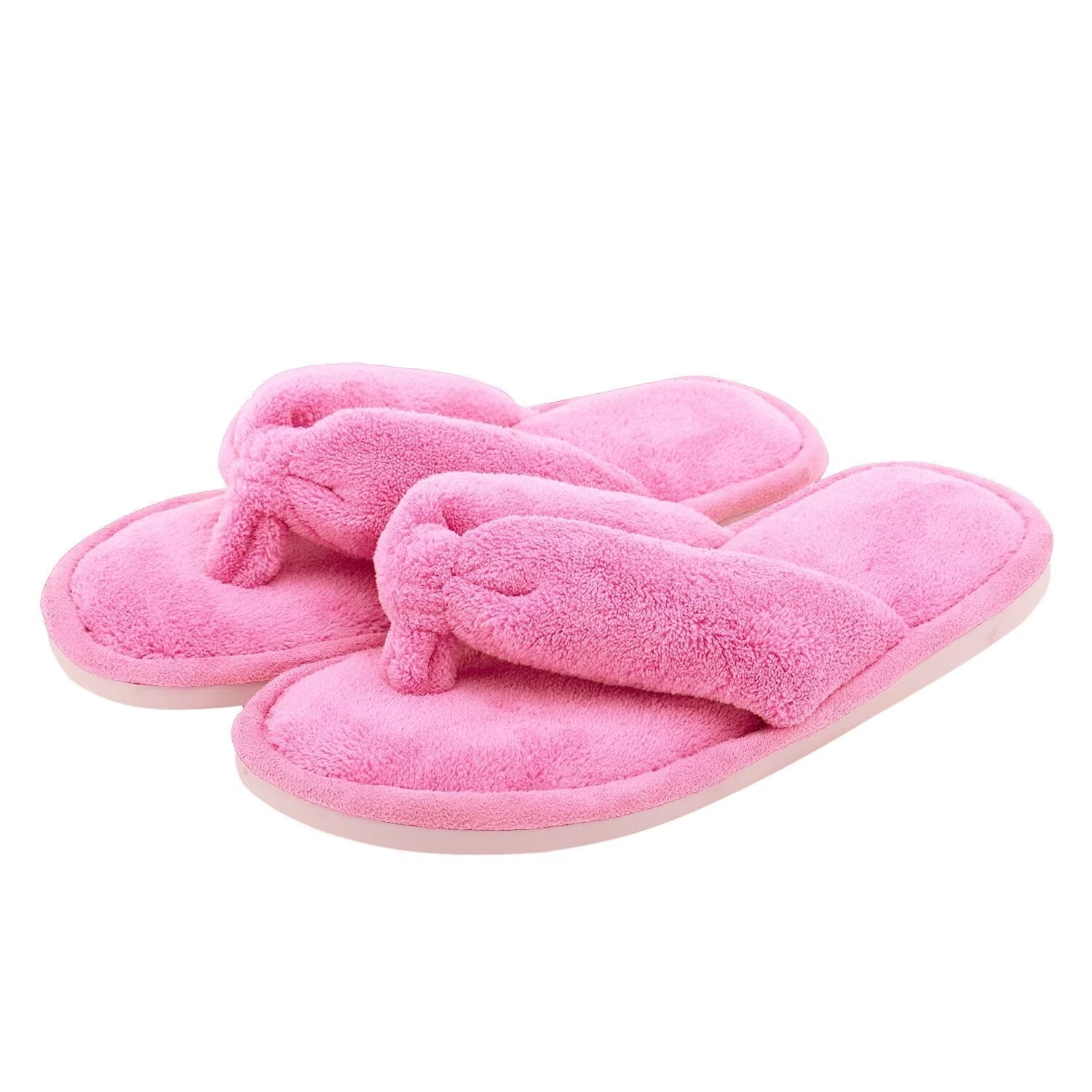 Onmygogo Women's Slippers, Anti Slip Plush Open Toe, Pink (US Women's 7 ...