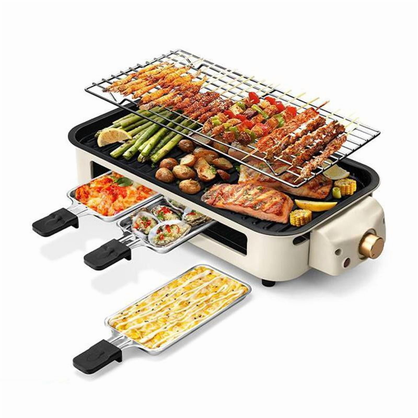 Indoor Smokeless Grill, Non-Stick Cooking Removable Plate, 1500W ...