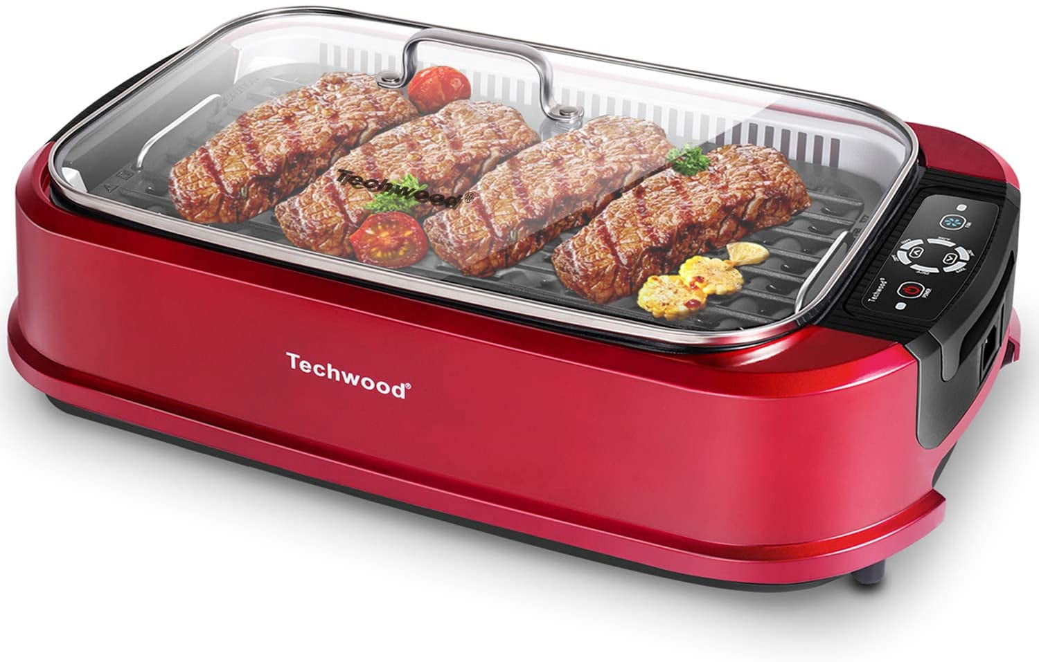 Indoor Smokeless Grill, Techwood 1500W Electric Indoor Grill with ...