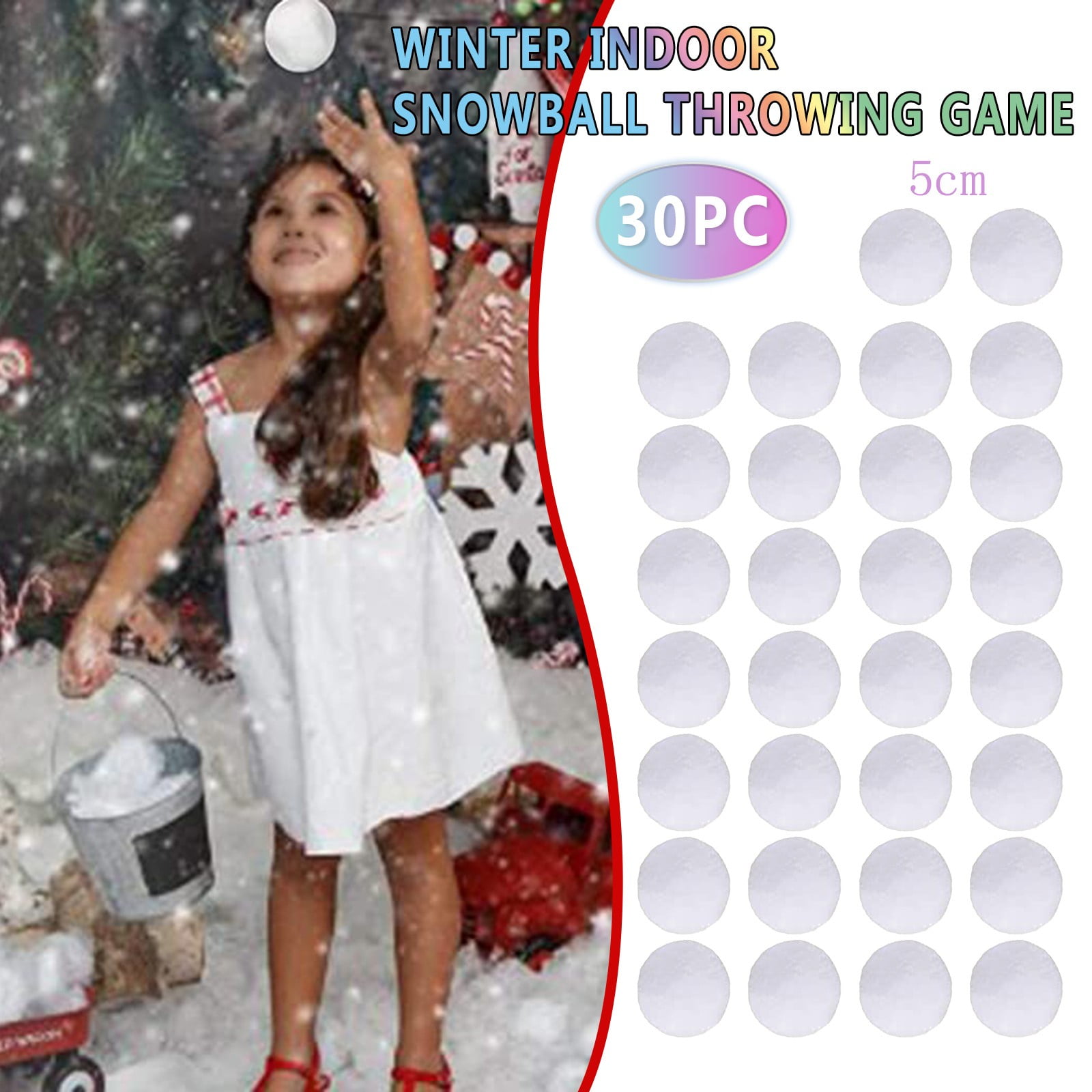 Indoor Snowball Play Set - Soft and Realistic 5cm Snowballs Soft and ...