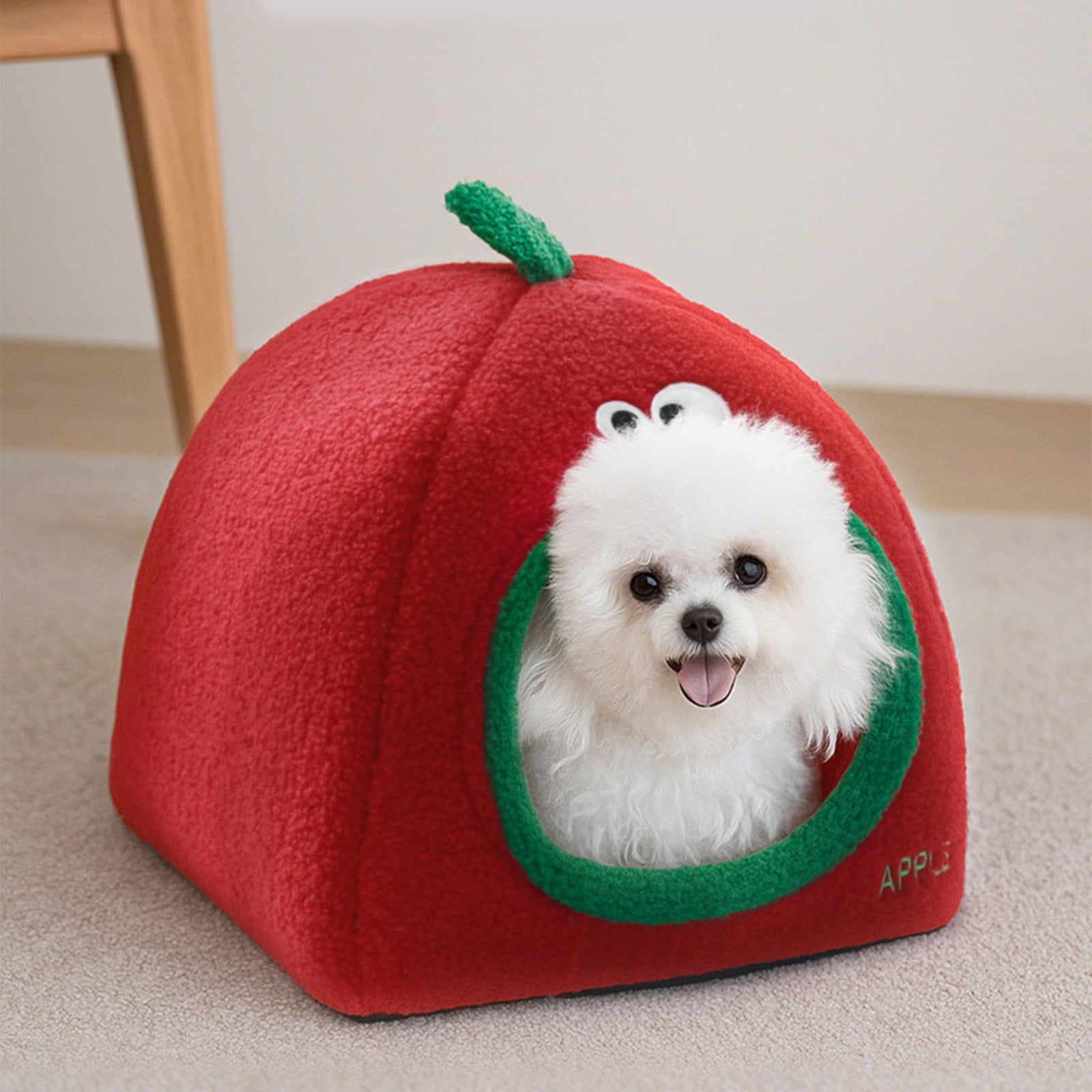 Indoor Soft Pet Bed, Foldable Plush Kennel with Cushion for Small ...