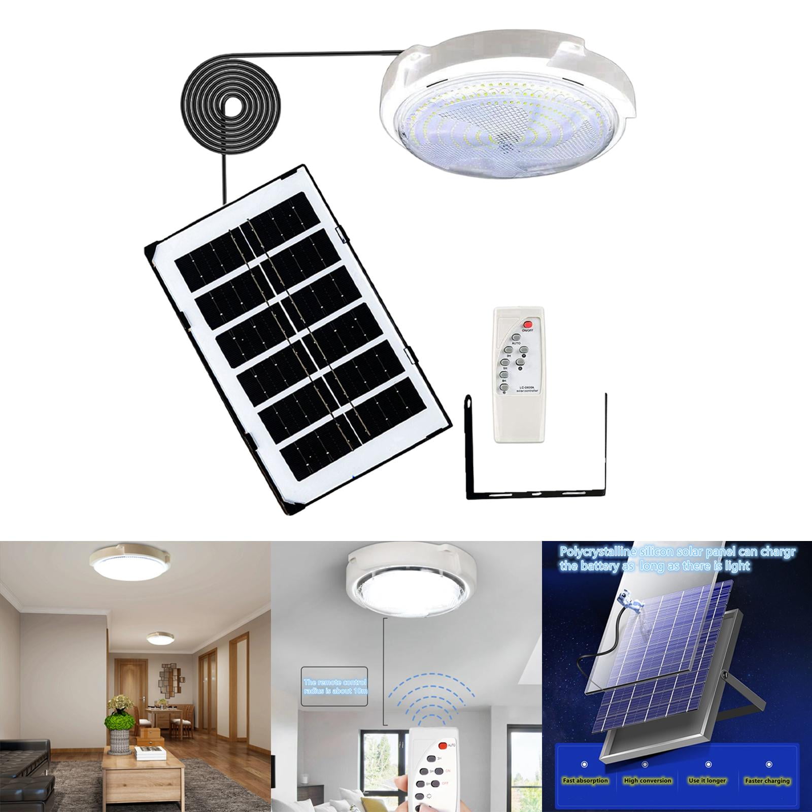 Indoor Solar Ceiling Light Remote Control Hanging Lamp for Dining Room ...