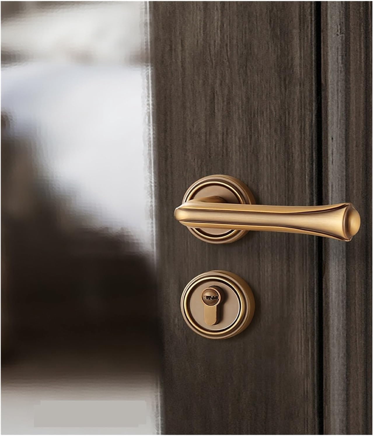 Indoor Split Lock Green Ancient Simple Wooden Door Lock Bedroom Silent ...