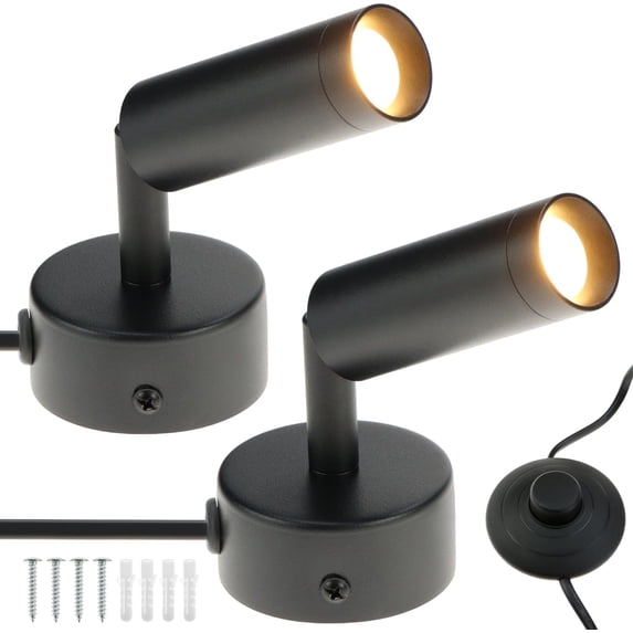 Indoor Spotlight LED Uplights, 2 Pack 3W Warm White 3000K Floor ...