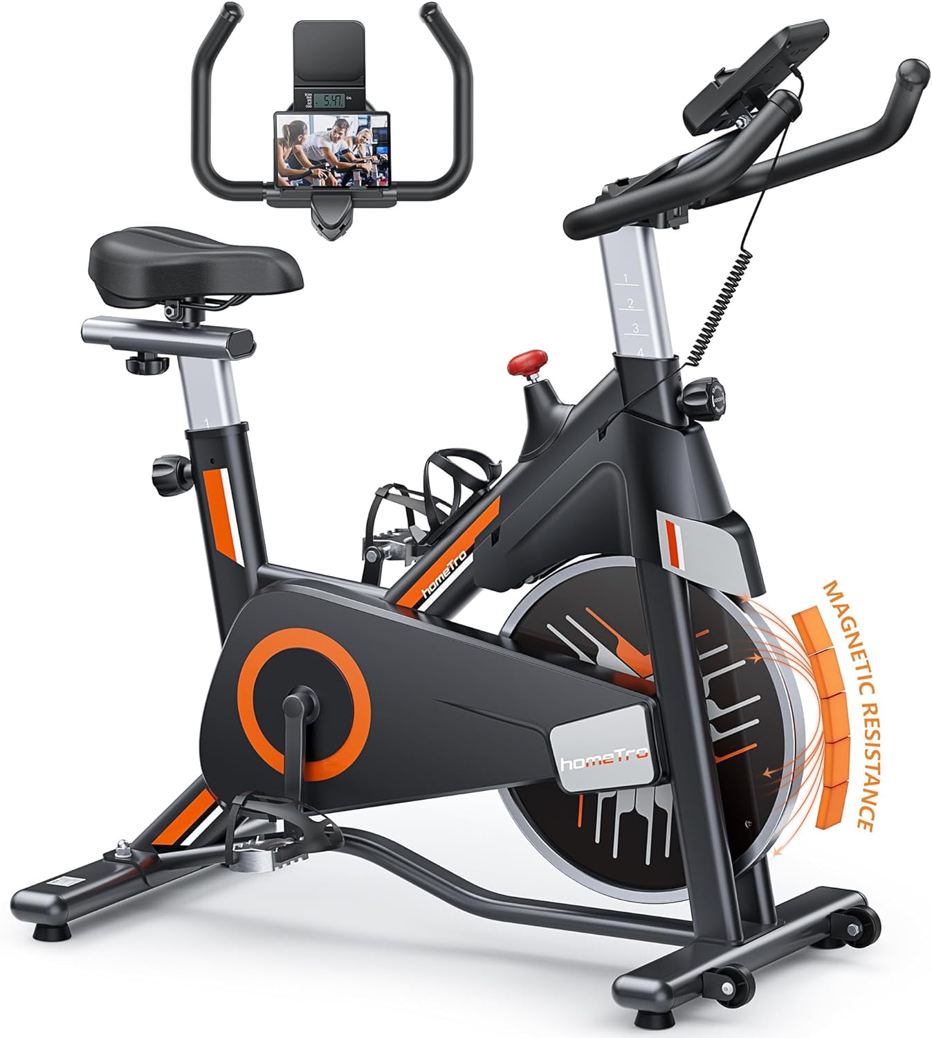 Indoor Stationary Exercise Bike,Adjustable Magnetic Resistance Level ...
