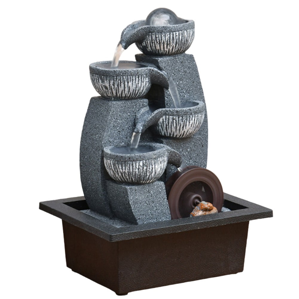 Indoor Stone Fountain Water Feature Polyresin Statues Home Desk Decor ...
