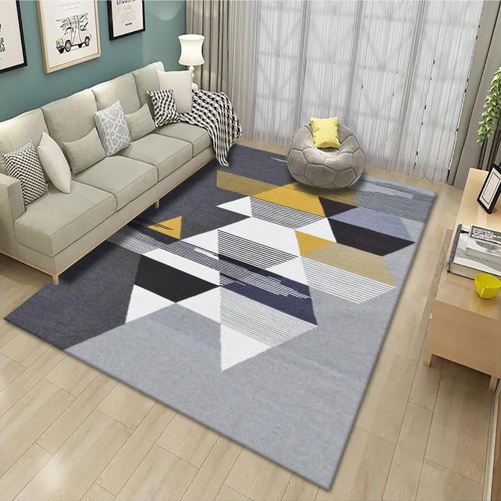 Indoor Straight line drawing ah Rug, Easy Cleaning, Non Shedding, Bed ...
