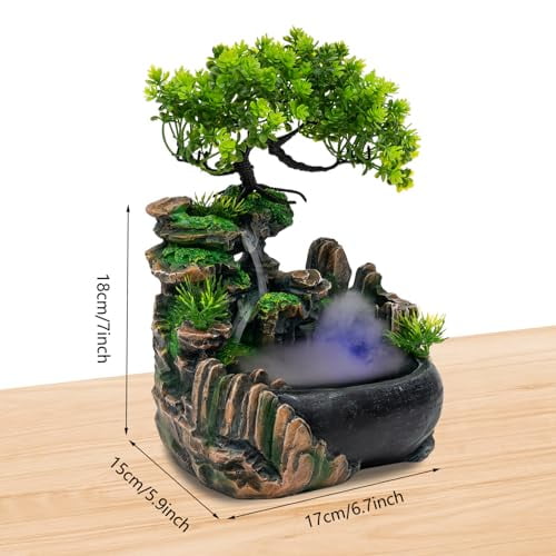 Indoor Tabletop Fountains Atomizing Desktop Humidifier with Rockery ...