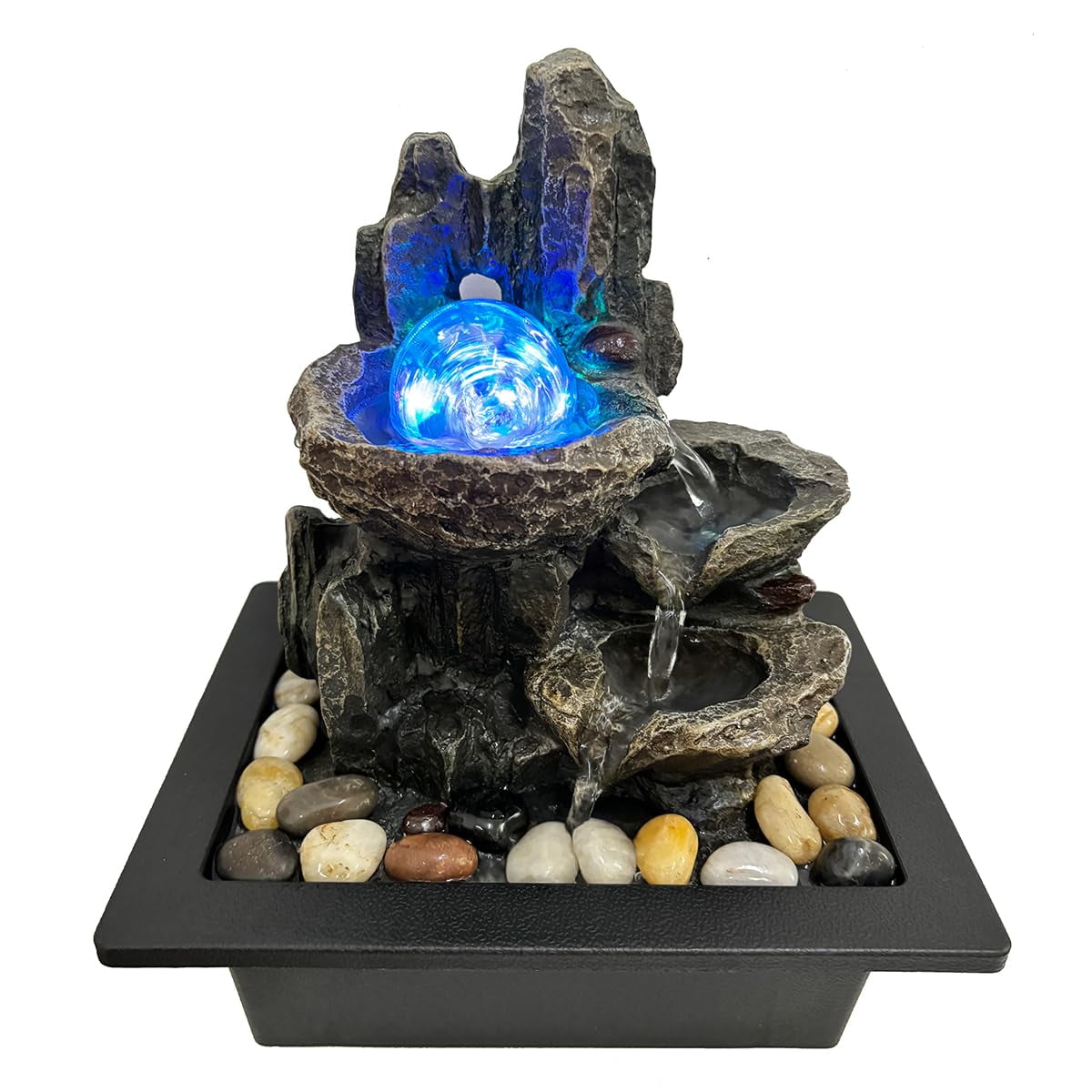 Indoor Tabletop Water Fountain Rotating Ball Rock Waterfall Fountain ...