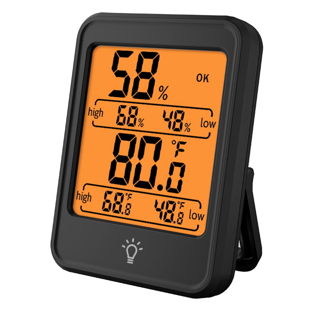 Indoor Temperature and Humidity Monitor with Backlight Wireless ...