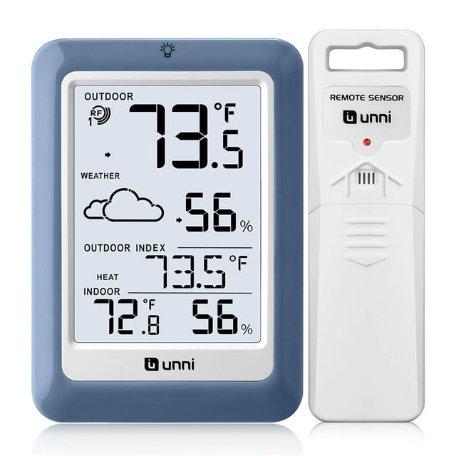 Indoor Thermometer Outdoor Hygrometer Wireless, Temperature Humidity ...