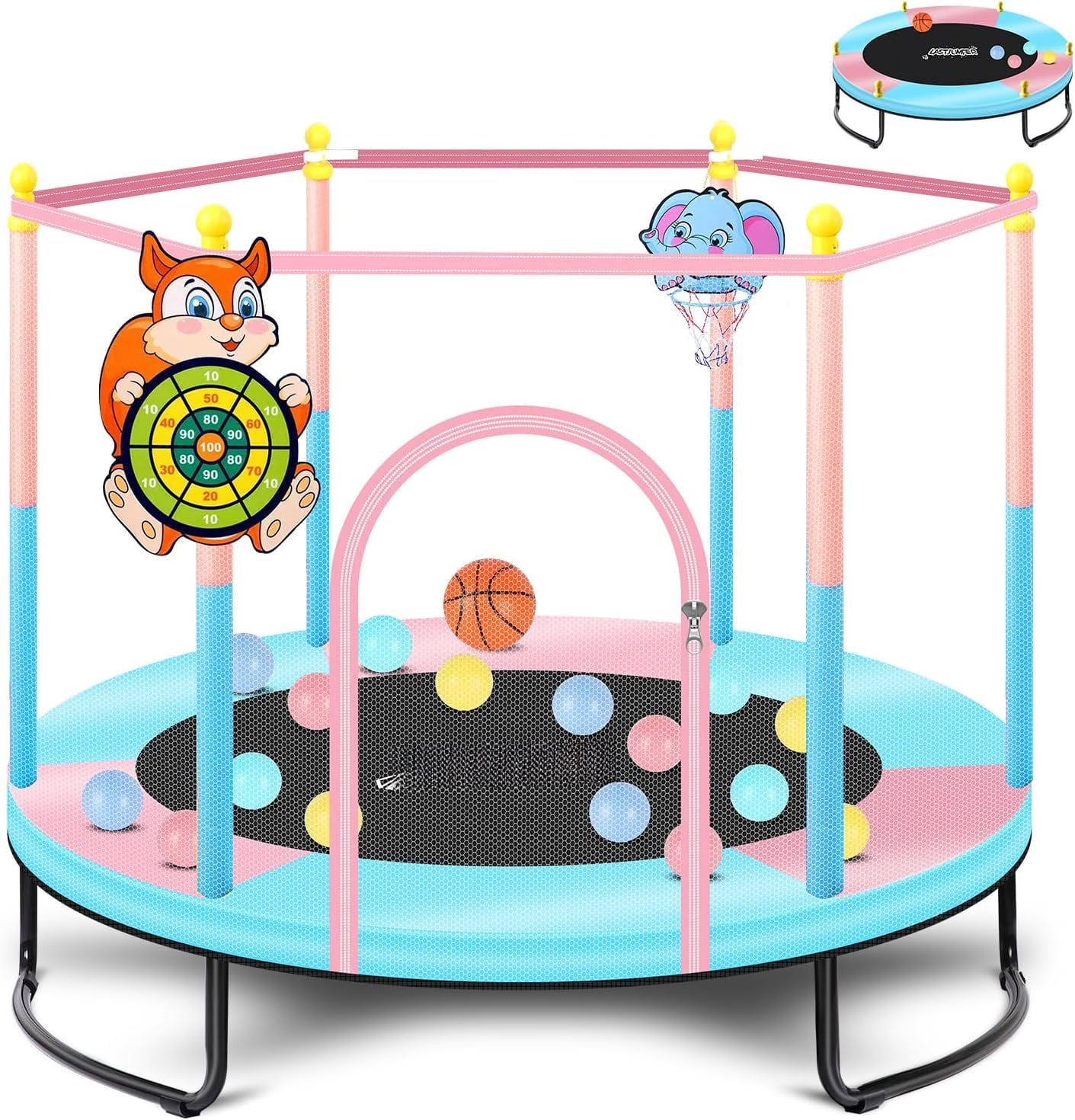 Indoor Trampoline for 2-5, 5ft Mini Indoor & Outdoor Small Trampoline ...