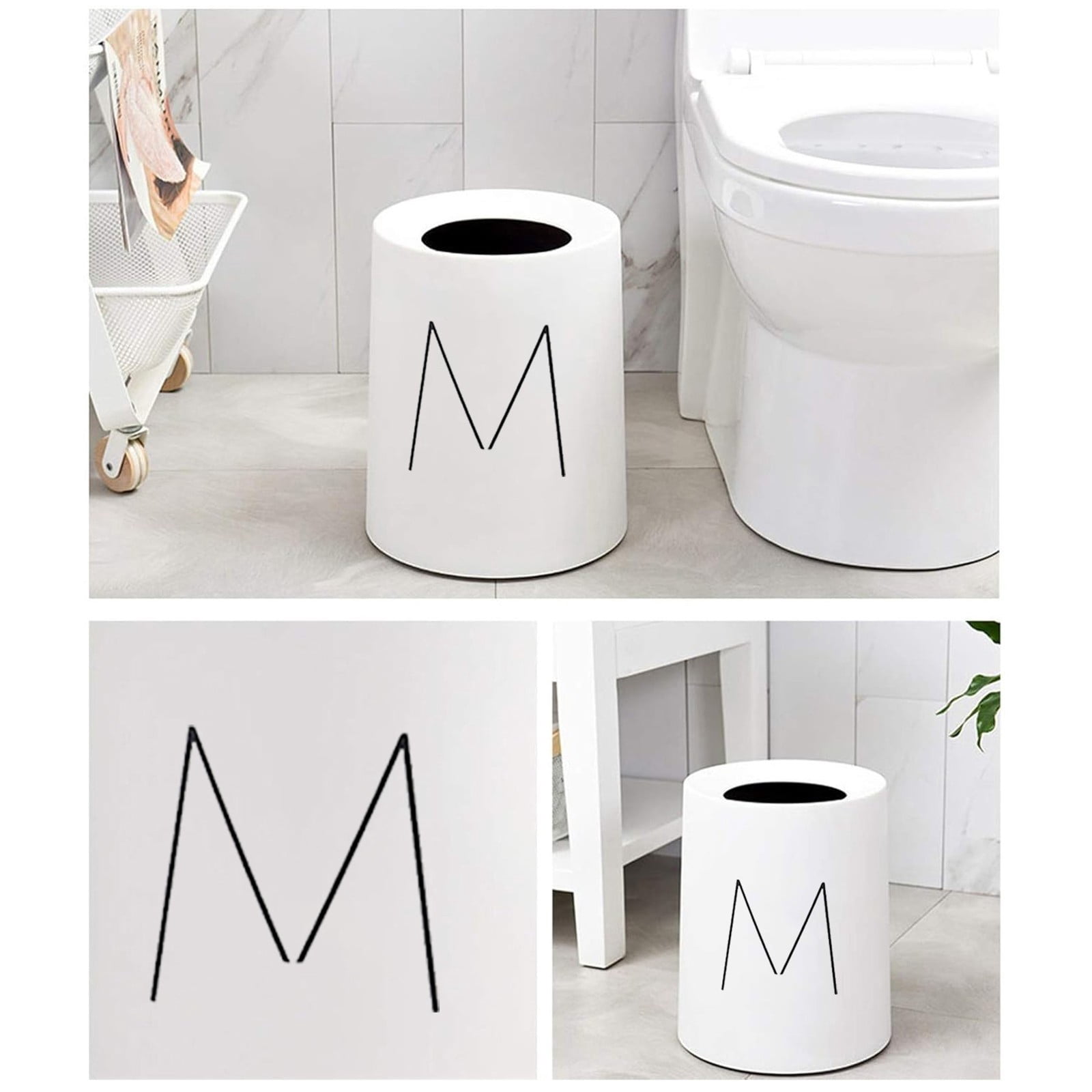 Indoor Trash Cans Trash Can Household Round Plastic Trash Can Simple ...