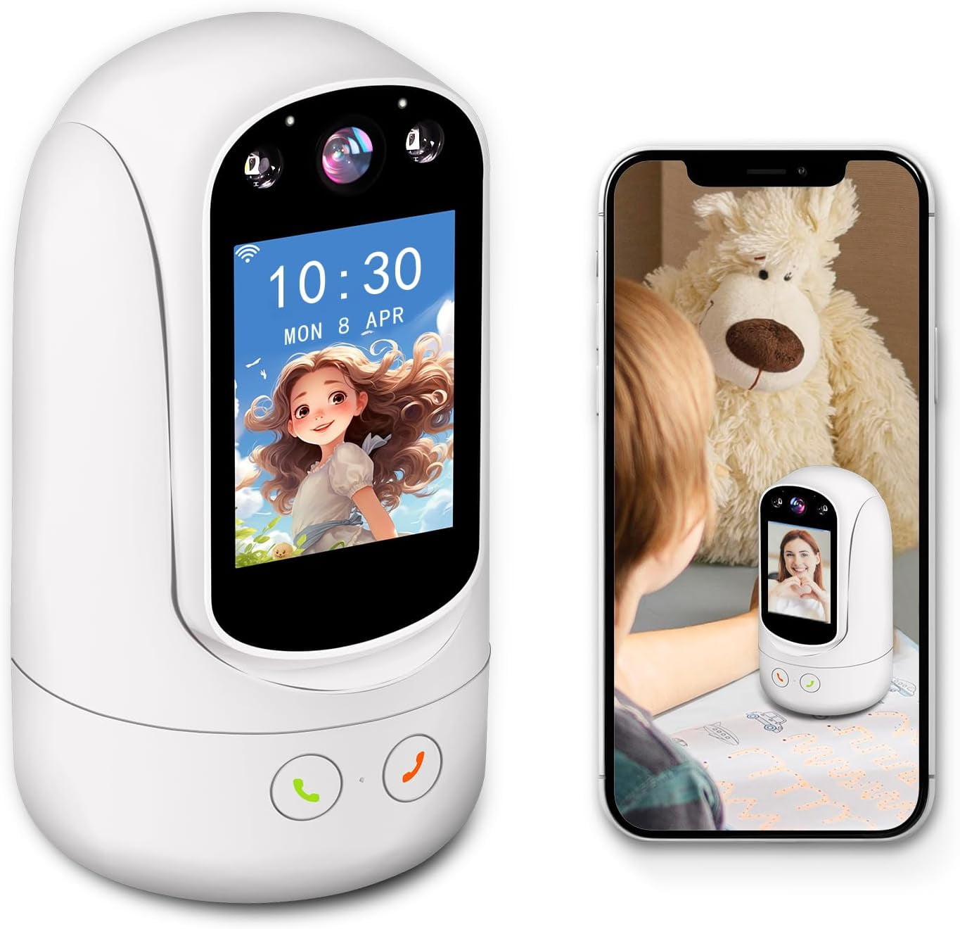 Indoor Two-Way Video Nanny Camera for Home, WiFi Baby/Pet/Cat/Dog/Bird ...