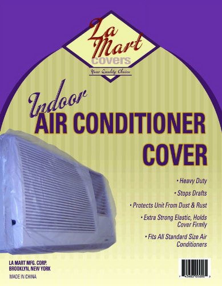 Indoor Vinyl Window Air Conditioner Cover w Elastic Edges (Clear ...