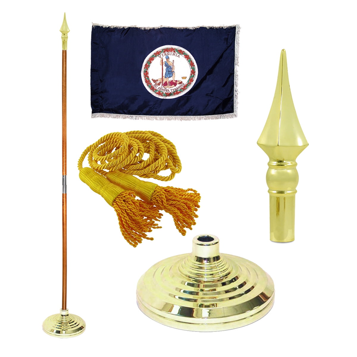 Indoor Virginia State Flag Kit - 7ft Pole - Spear Plastic - Walmart.com