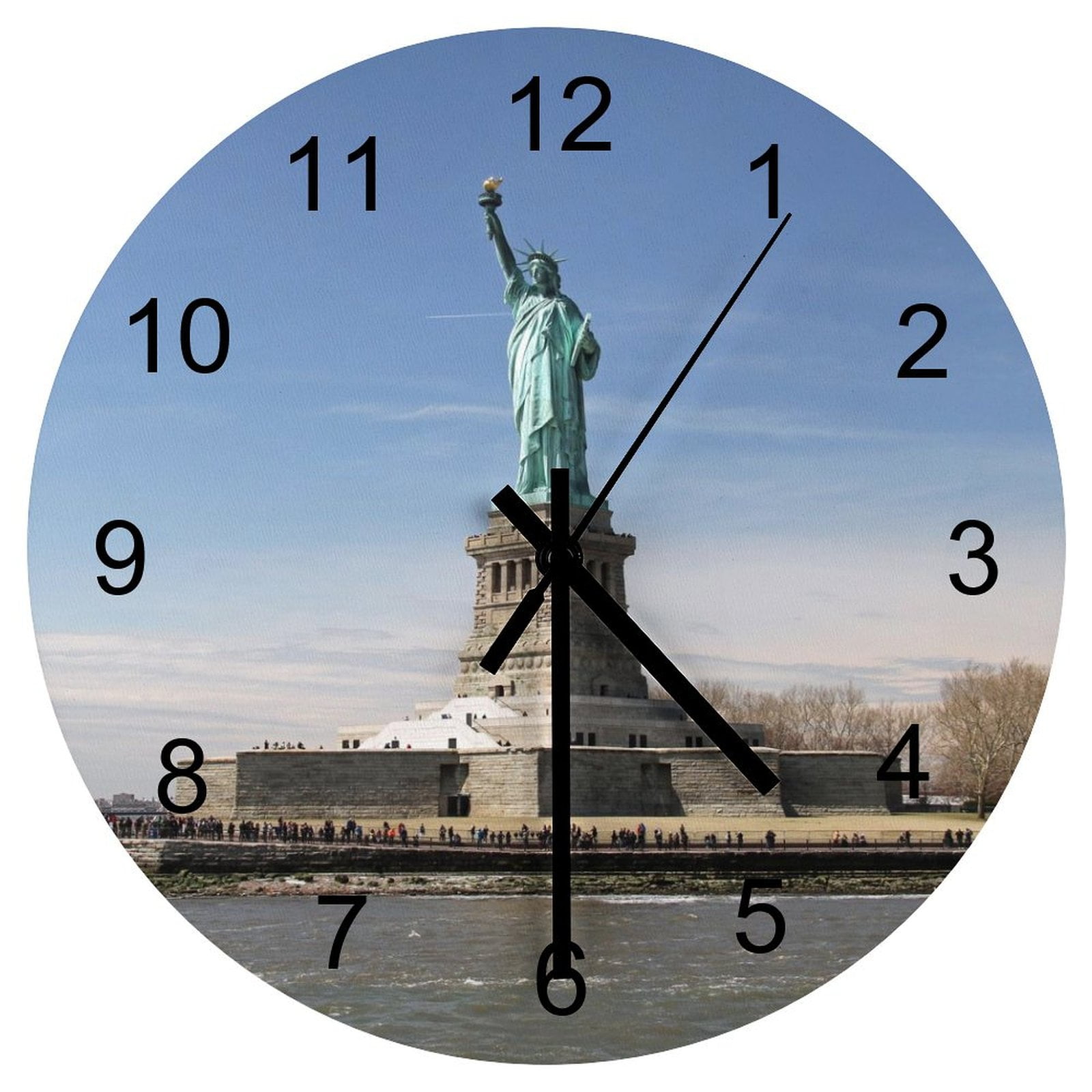 Indoor Wall Clock American city Statue of Liberty Clocks 12 inch Mute ...