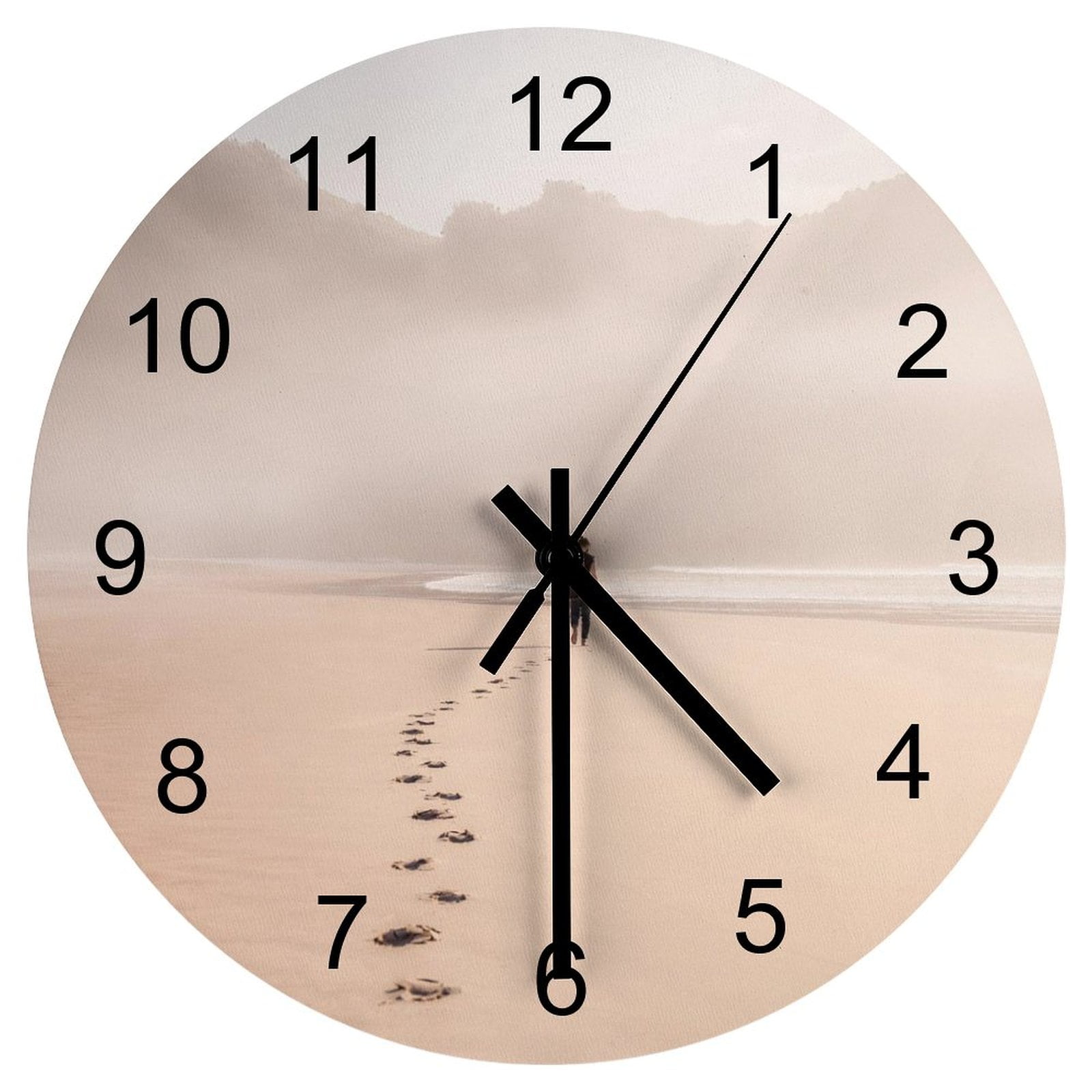 Indoor Wall Clock desert wind back view Clocks 12 inch Mute Fashion ...