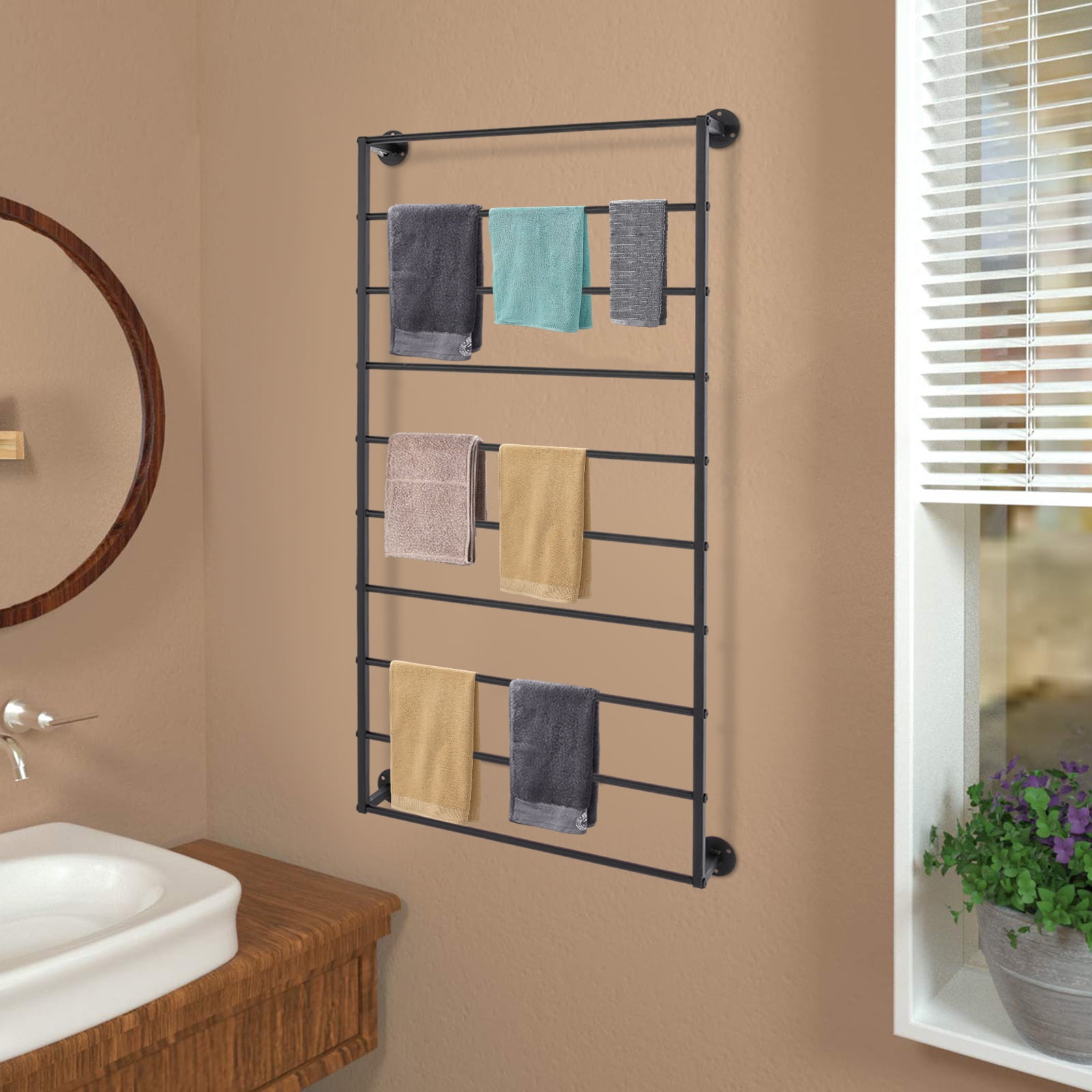 Indoor Wall Display Rack, Towels Storage Rack 23.62*47.24in 10 Tiers ...
