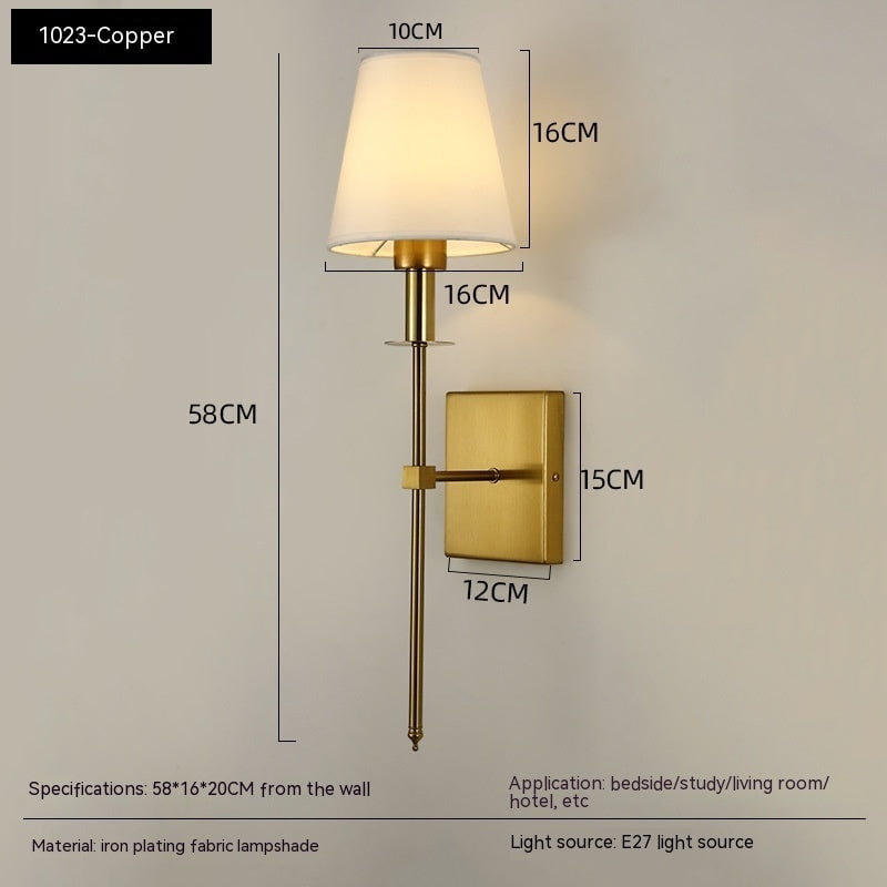 Indoor Wall Lamp for Bedroom Bedside Reading E27 Light Source Wrought ...