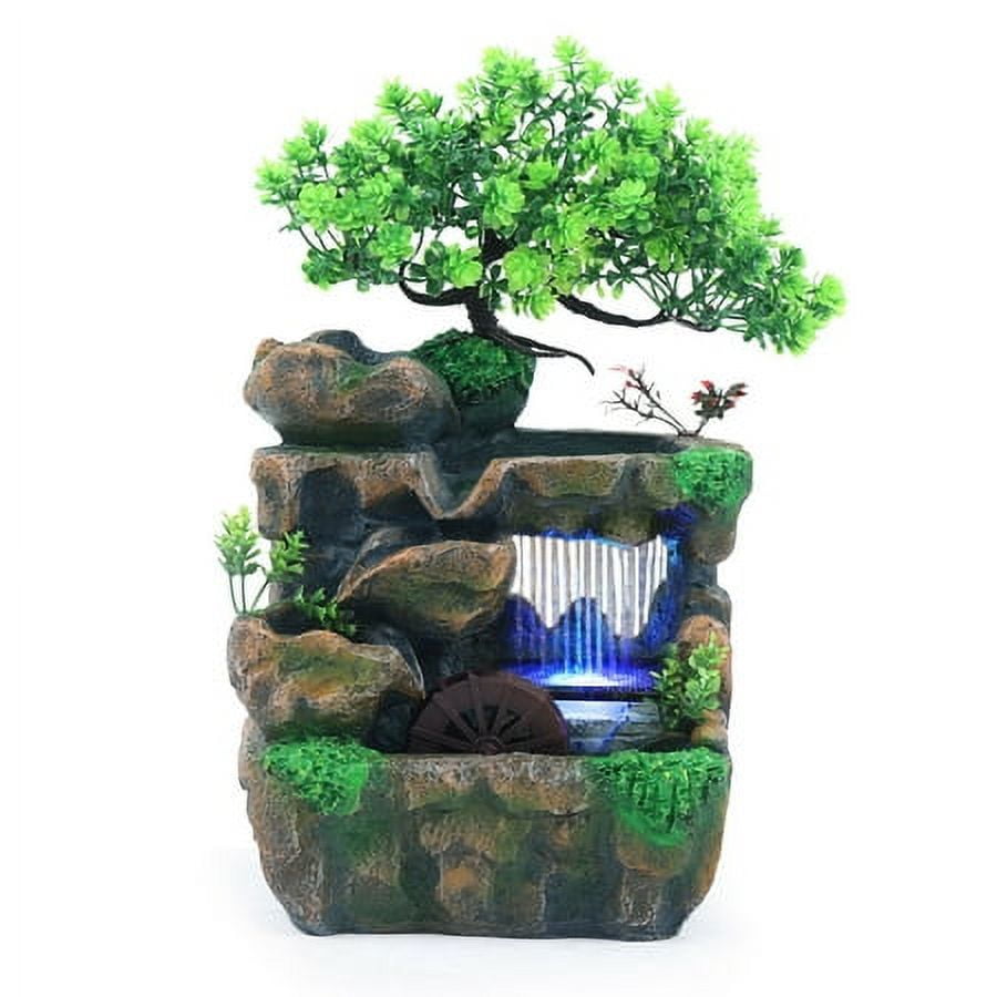 Indoor Water Fountain Decor Water Fountain Rock Waterfall Ornament w ...