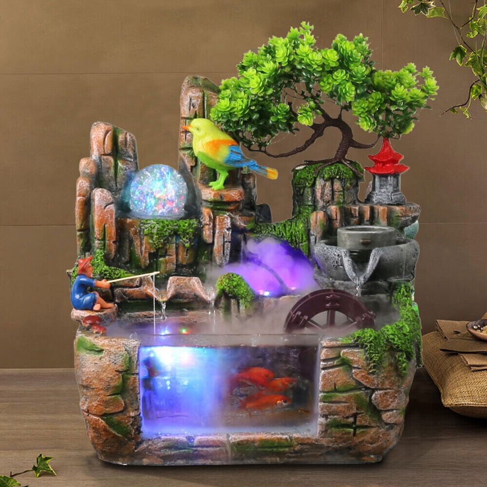 Indoor Waterfall Fountain Tabletop Fountains Office Tabletop (11.8 * 7. ...