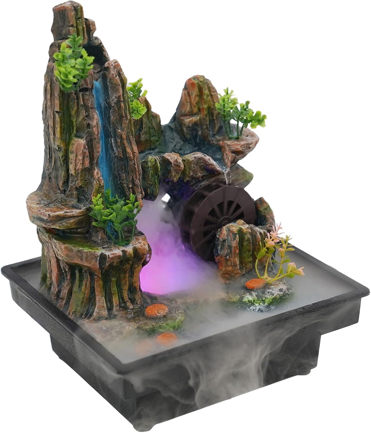 Indoor Waterfall with LED Light and Mist Maker,Square Water Fountains ...