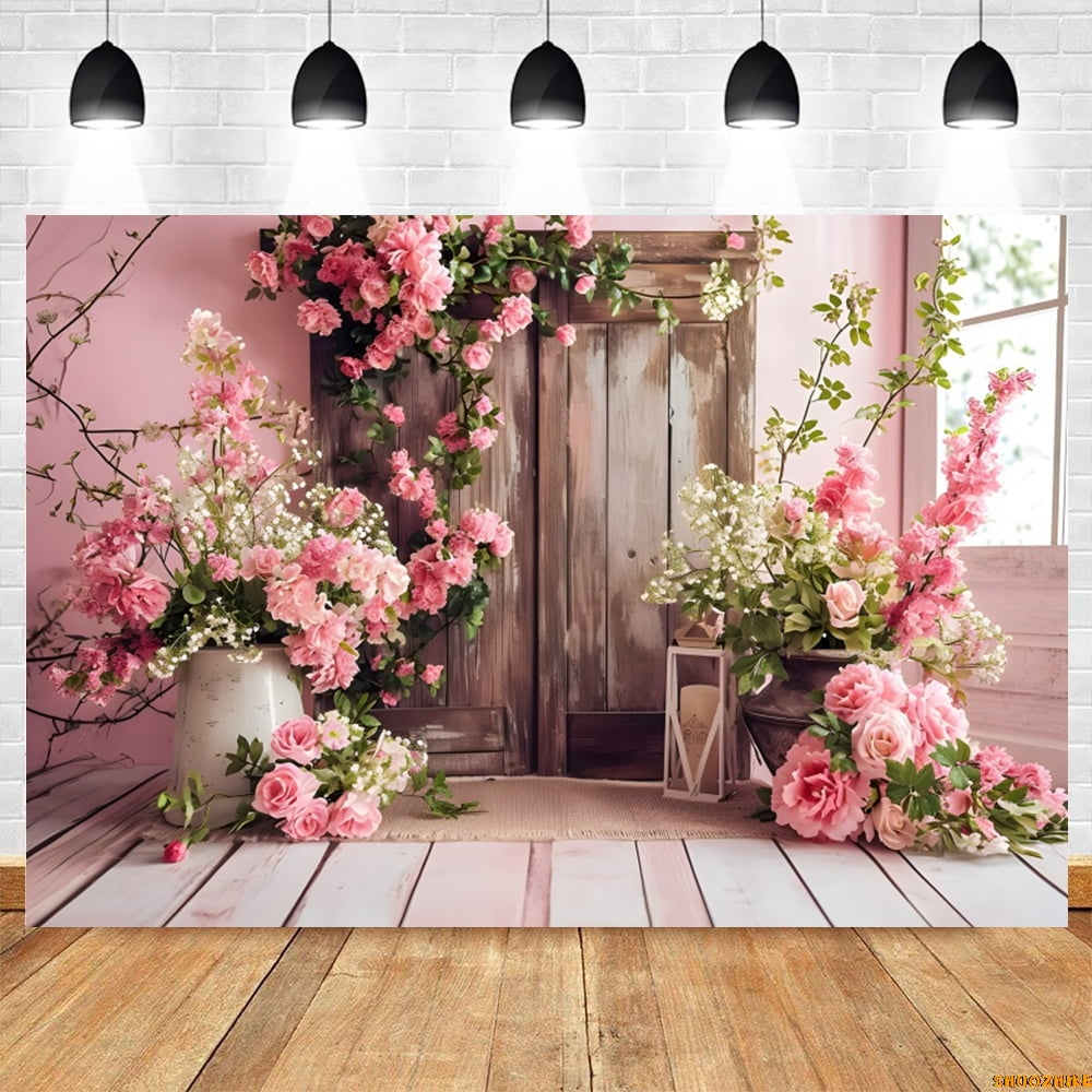 Indoor Wedding Photography Backdrop Floar Flower Curtain Bridal Shower ...