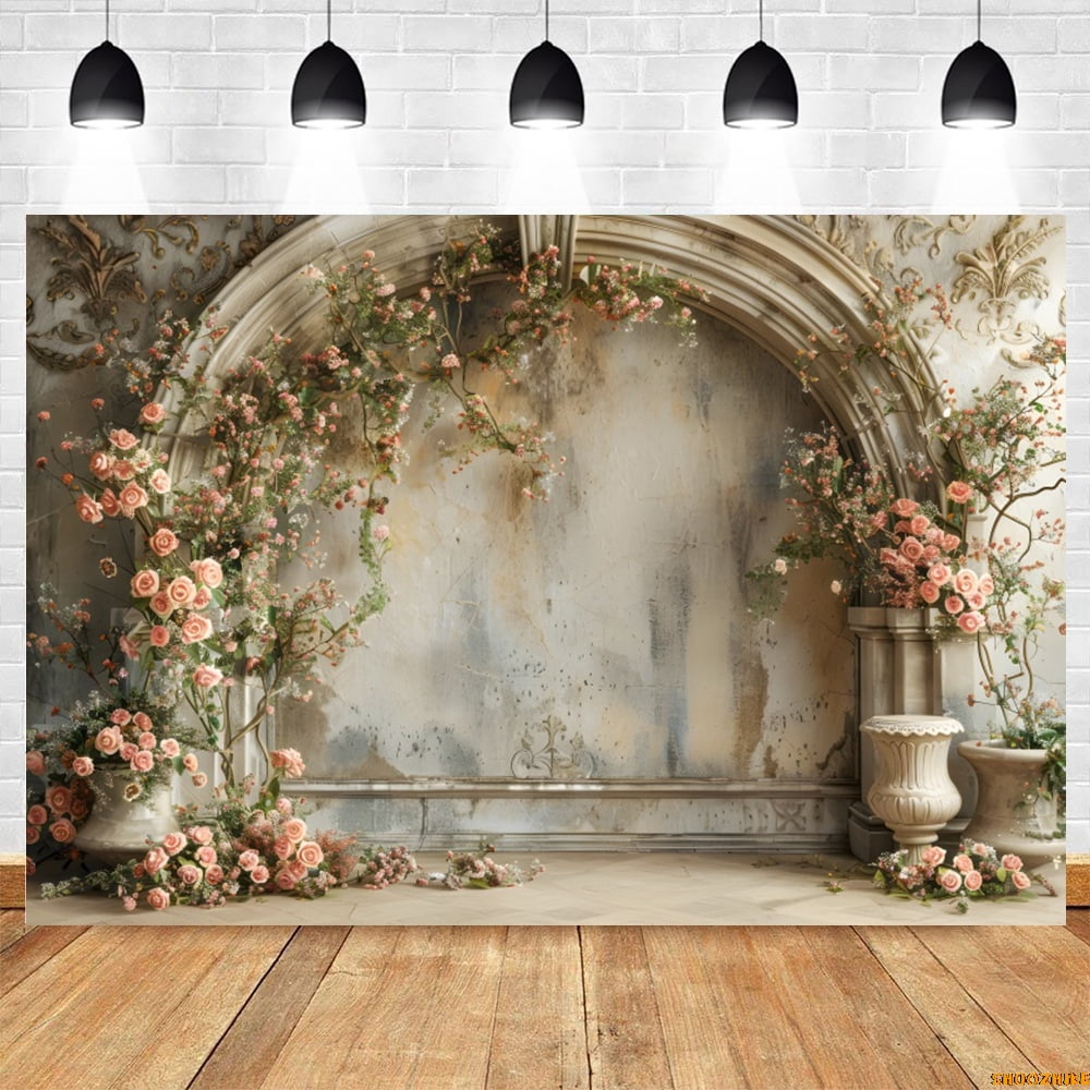 Indoor Wedding Photography Backdrop Floar Flower Curtain Bridal Shower ...