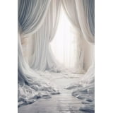 Indoor White Curtain Scene Adult Birthday Wedding Maternity Portrait r ...