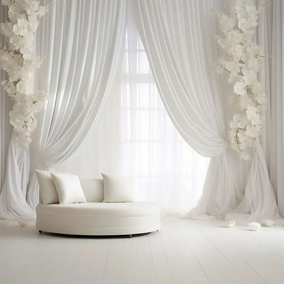 Indoor White Curtain Window Adult Birthday Wedding Maternity Portrait r ...