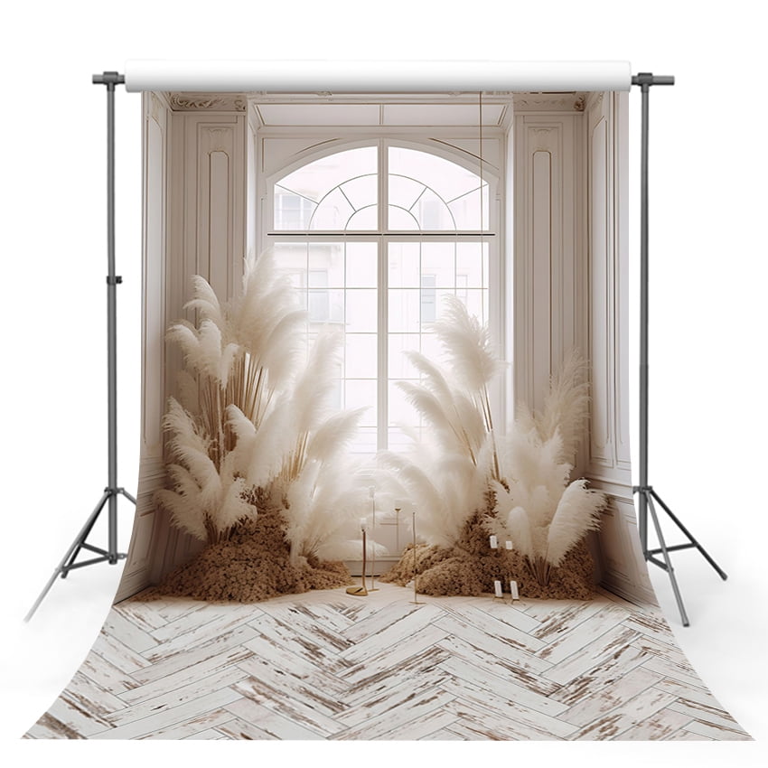 Indoor Window Boho Pampas Birthday Wedding Party Maternity Portrait r ...