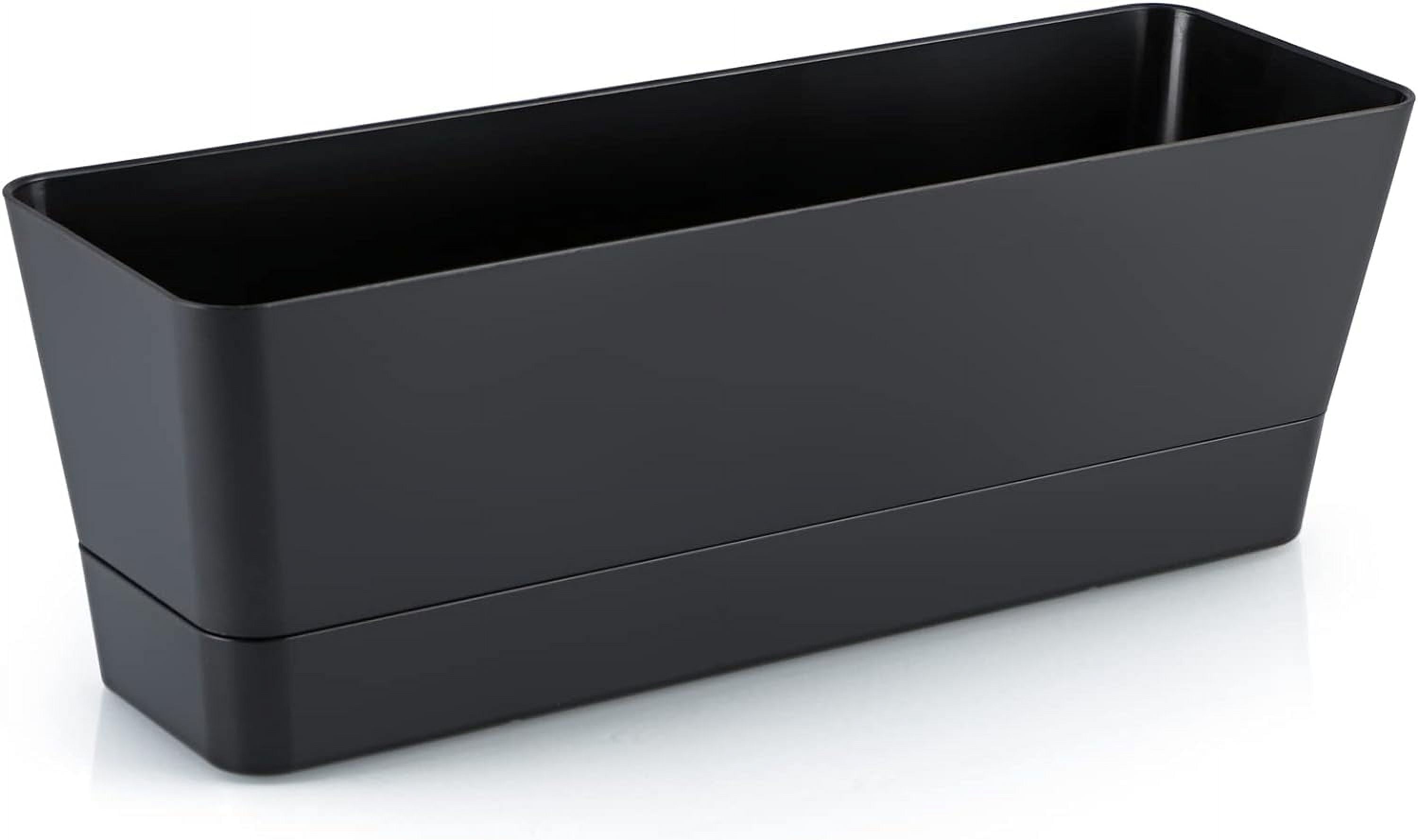Indoor Window Box Planter,12 inch Plastic Vegetable Planters with Trays ...