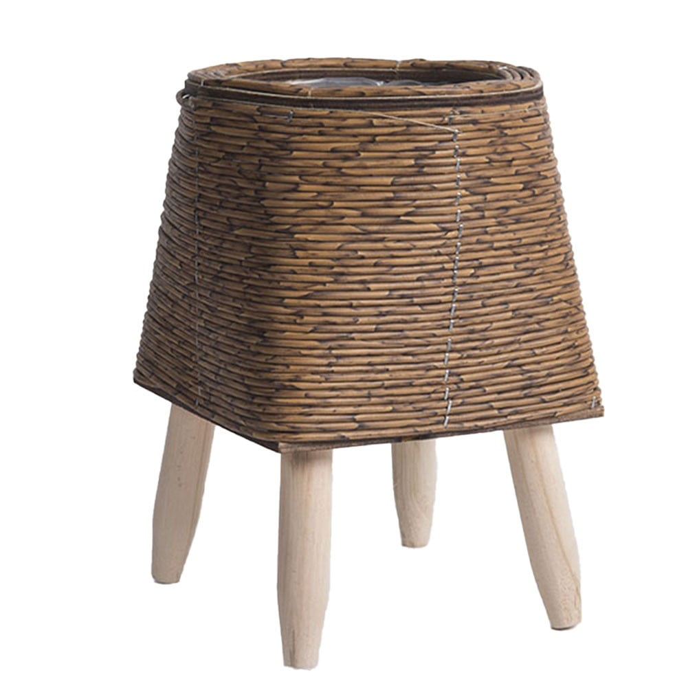 Indoor rattan flower stand triangular bracket flower pot desktop plant ...