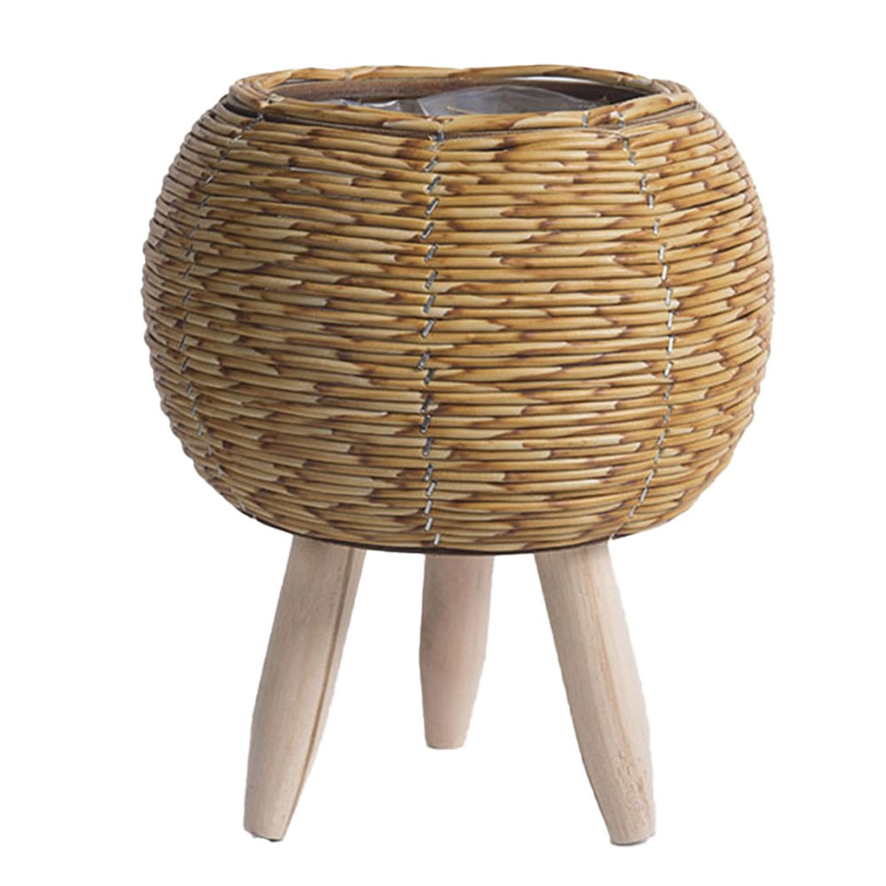 Indoor rattan flower stand triangular bracket flower pot desktop plant ...