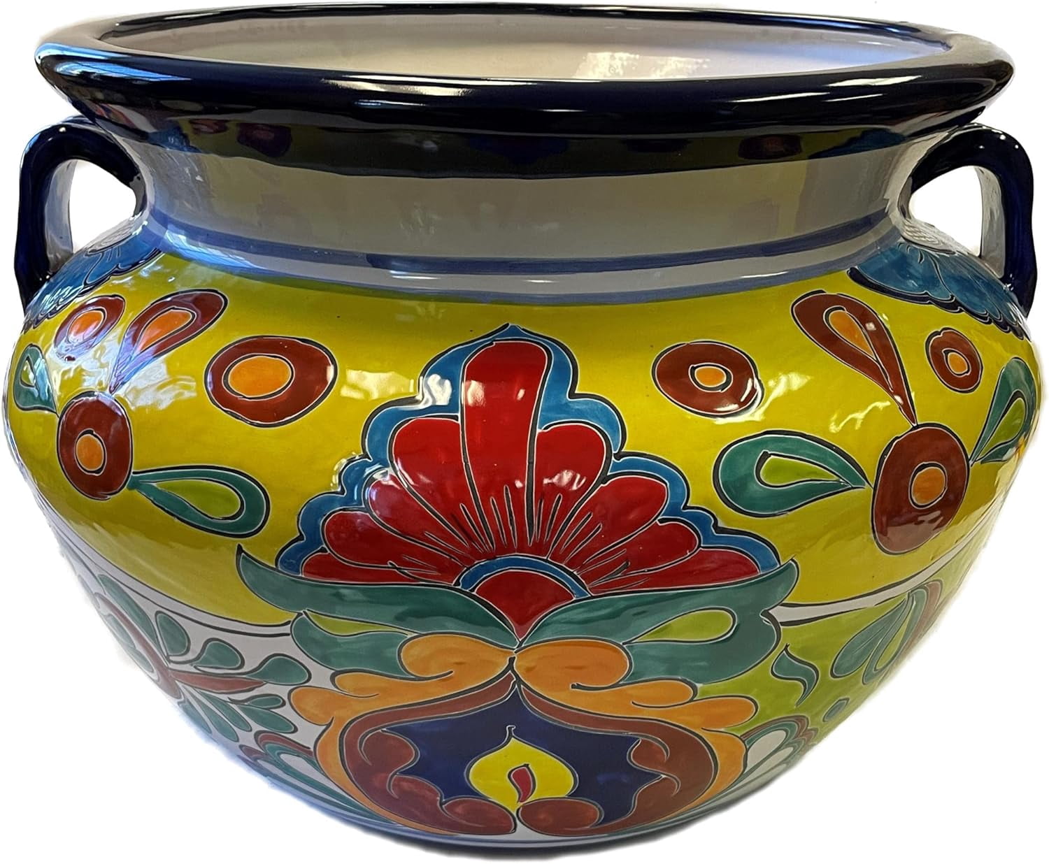 Indoors/Outdoors Large-Sized Rainbow Mexican Colors Ceramic Mexican ...