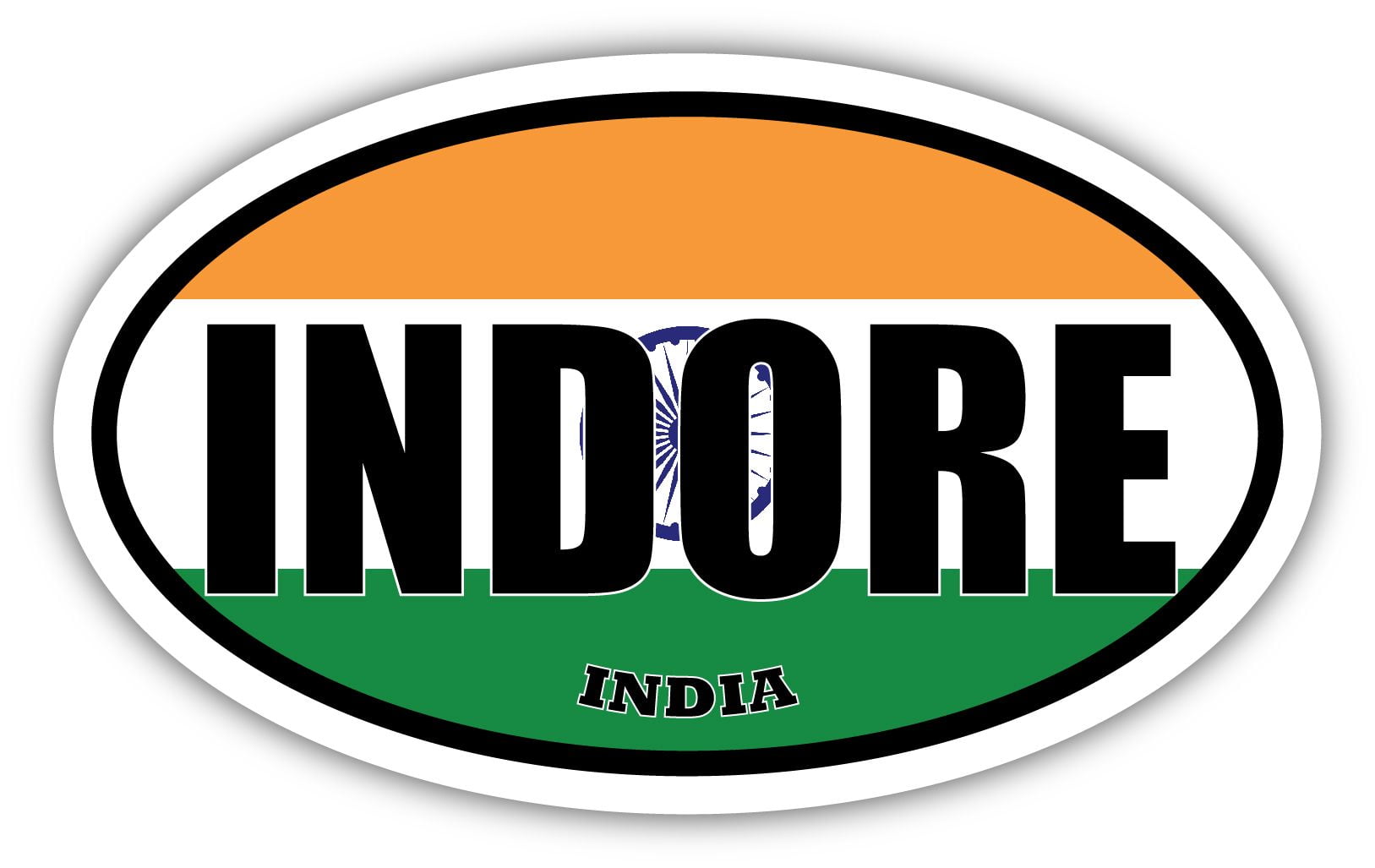 Indore India Flag Oval Decal Vinyl Bumper Sticker 3x5 inches - Walmart ...
