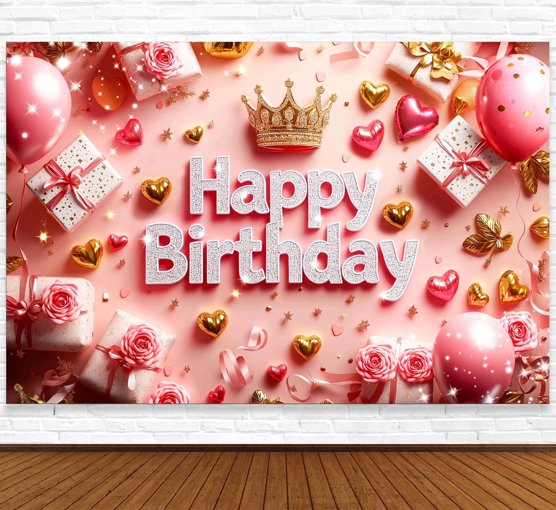Indotribe Happy Birthday Banner SSF20 Pink Birthday Decorations Women ...