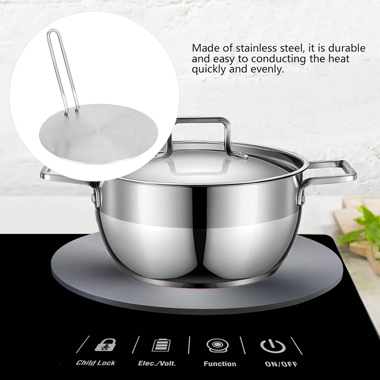 Induction Cooker Adapter Plate, Heat Diffuser For Iron Ceramic Pots ...
