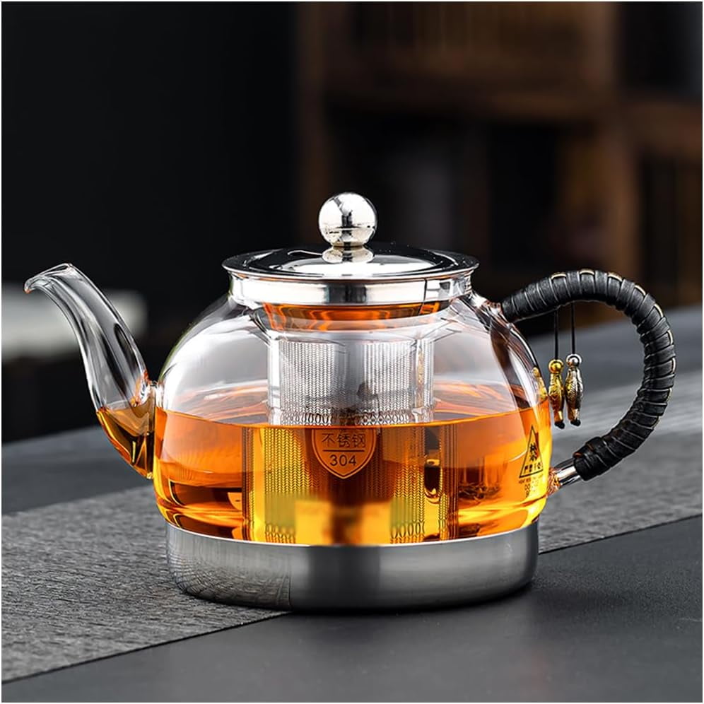 Induction Cooker Special Glass Teapot With Cool Handle, Heat Resistant ...