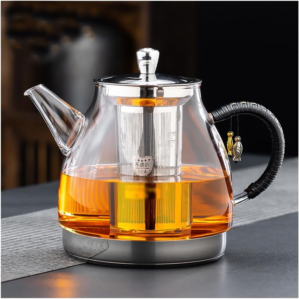 Induction Cooker Special Glass Teapot With Cool Handle, Heat Resistant ...