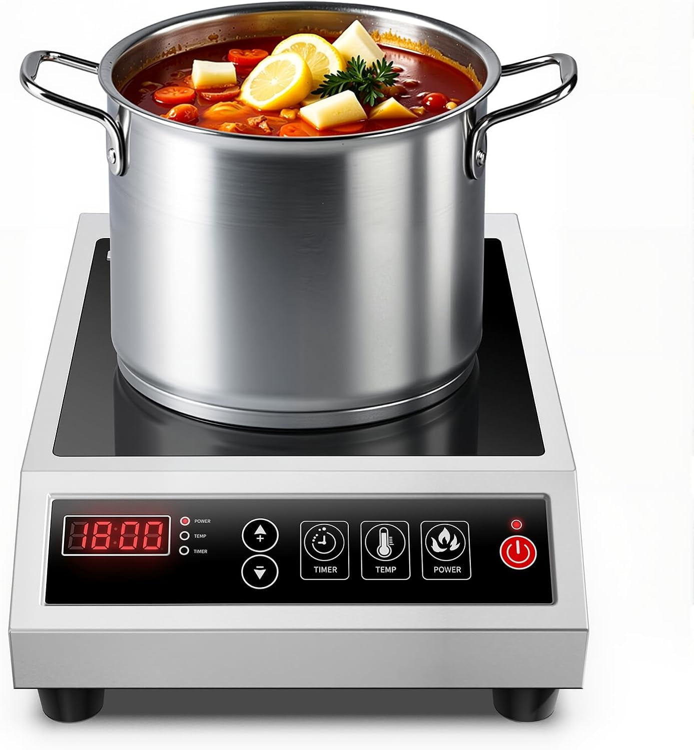 Induction Cooktop Commercial 1800W, Portable Countertop Burner with 8 ...