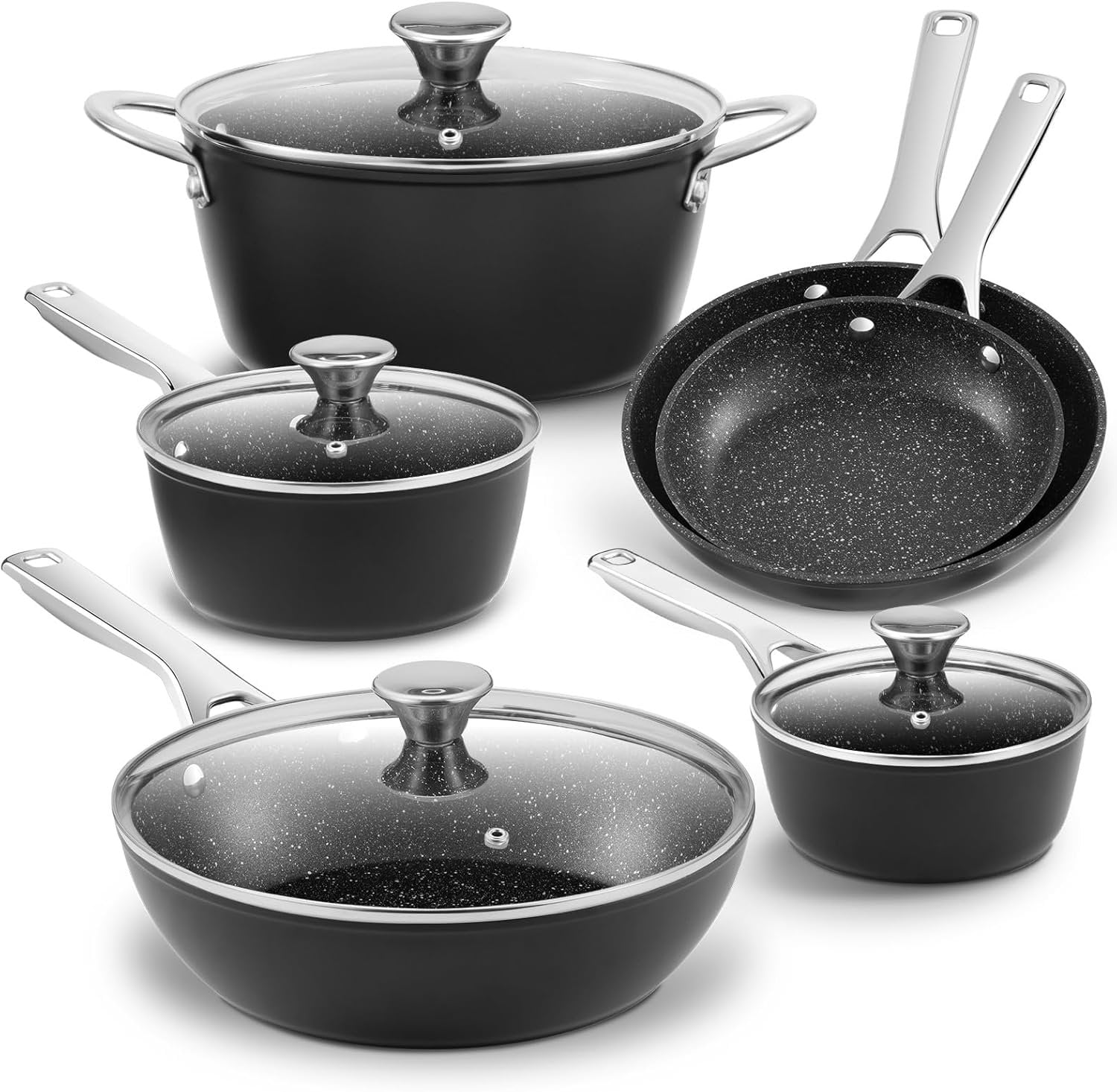 Induction Cookware Nonstick, Pots and Pans Set for Induction Cooktop ...