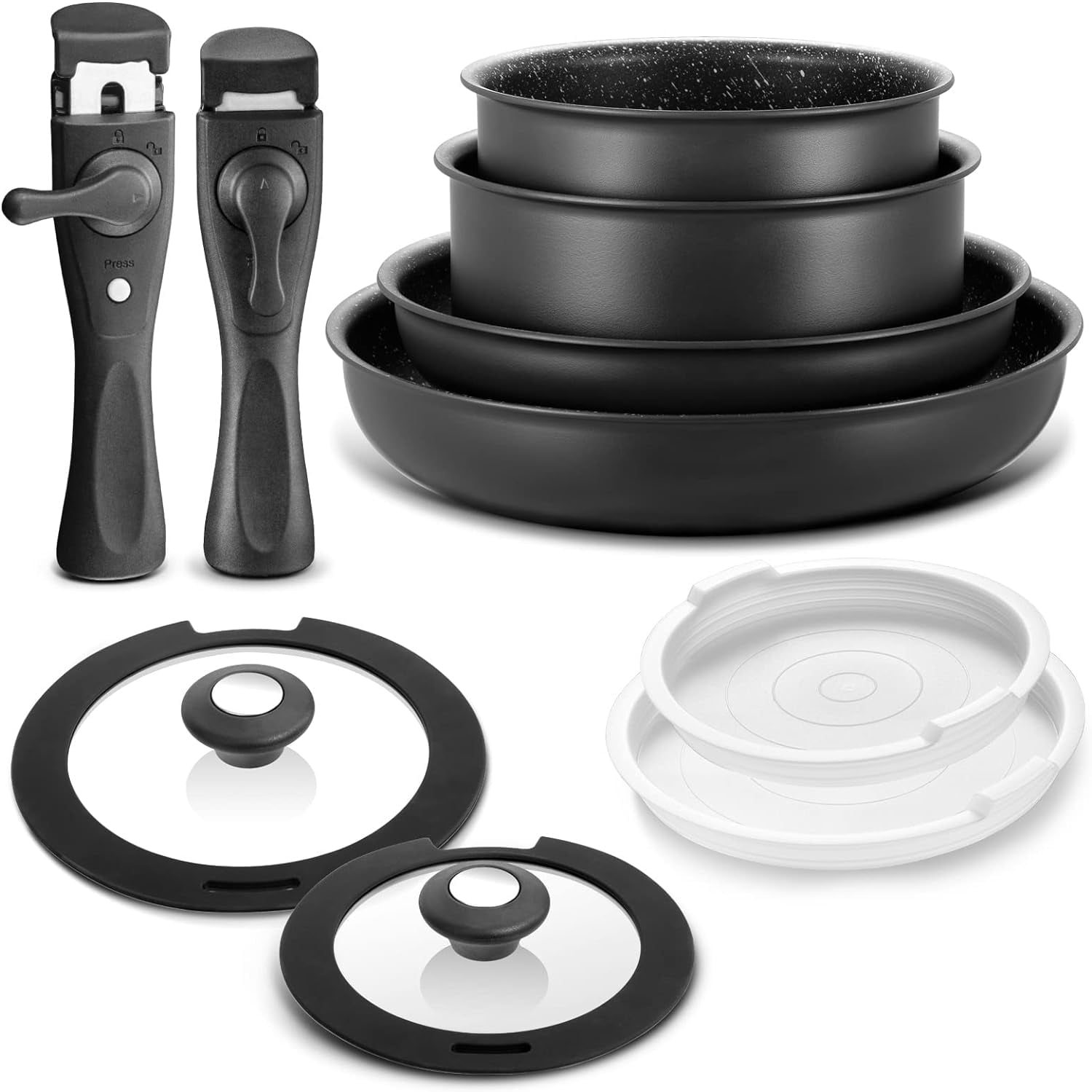 Induction Cookware Set 10 Pieces, Nonstick Pots and Pans Set with ...